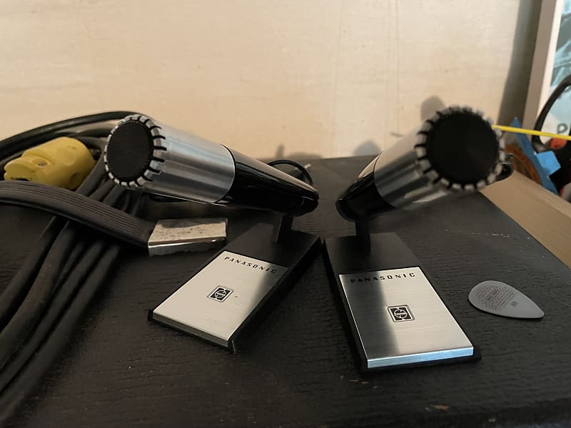 Panasonic Mic Vintage Japan Microphone pair 1/8" attached | Reverb