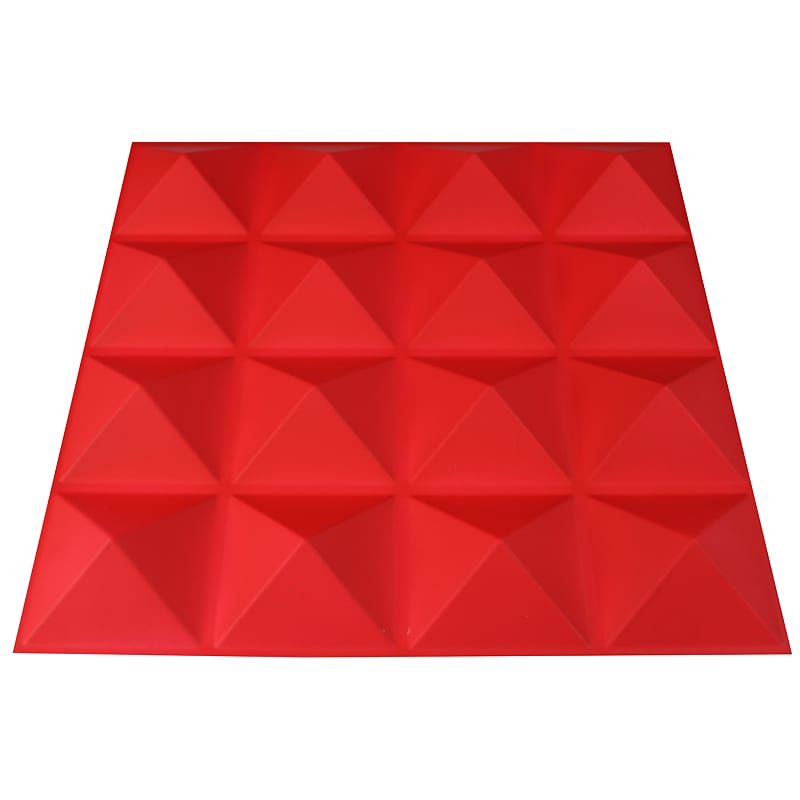 SoundAssured Pyramid Acoustic Diffuser Red | Reverb