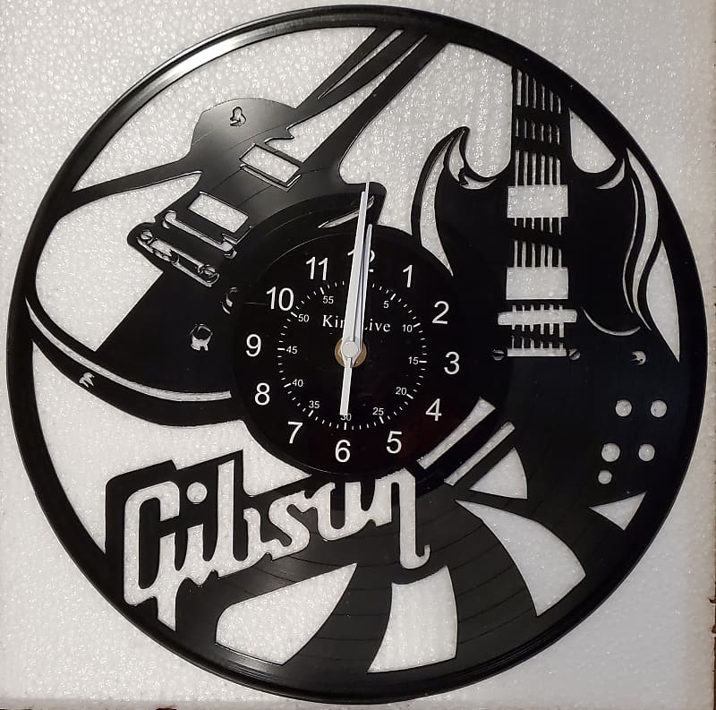 Gibson Vinyl Record LP Les Paul SG Guitar Clock | Reverb