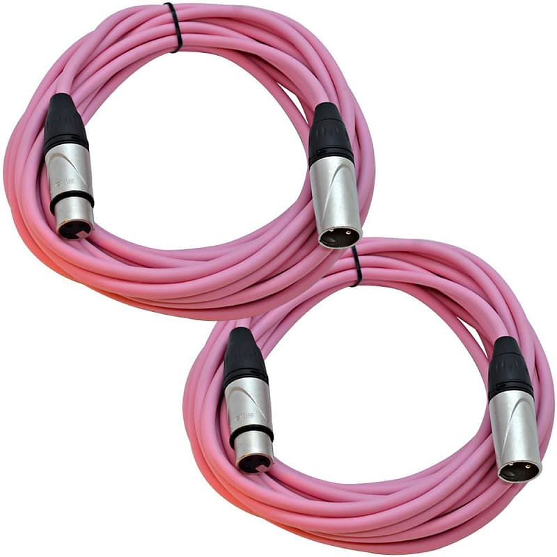 SAXLX-25 - Pair of Pink 25 Foot XLR Microphone Cables | Reverb
