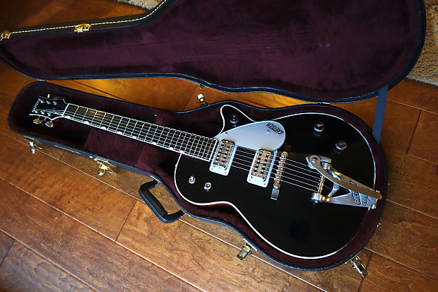 Gretsch Power Jet G6128T-TVP Ebony / Black Factory Case - | Reverb UK