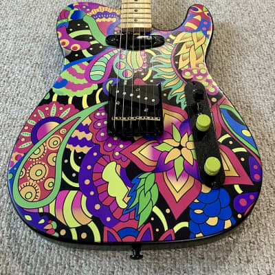 Custom Floral Psychedelic Telecaster Guitar. | Reverb