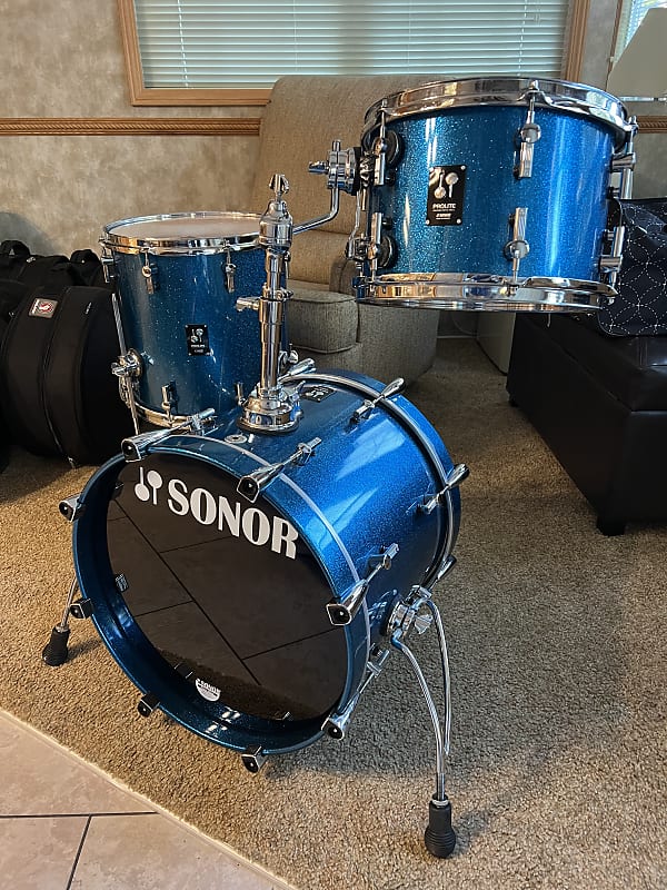 Sonor Prolite Bop Kit 12,14,18 - Blue Sparkle | Reverb