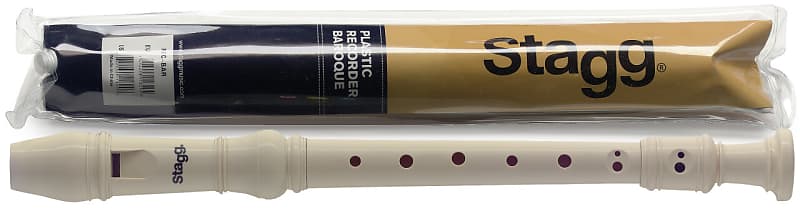 Soprano recorder with baroque fingering, cream beige | Reverb