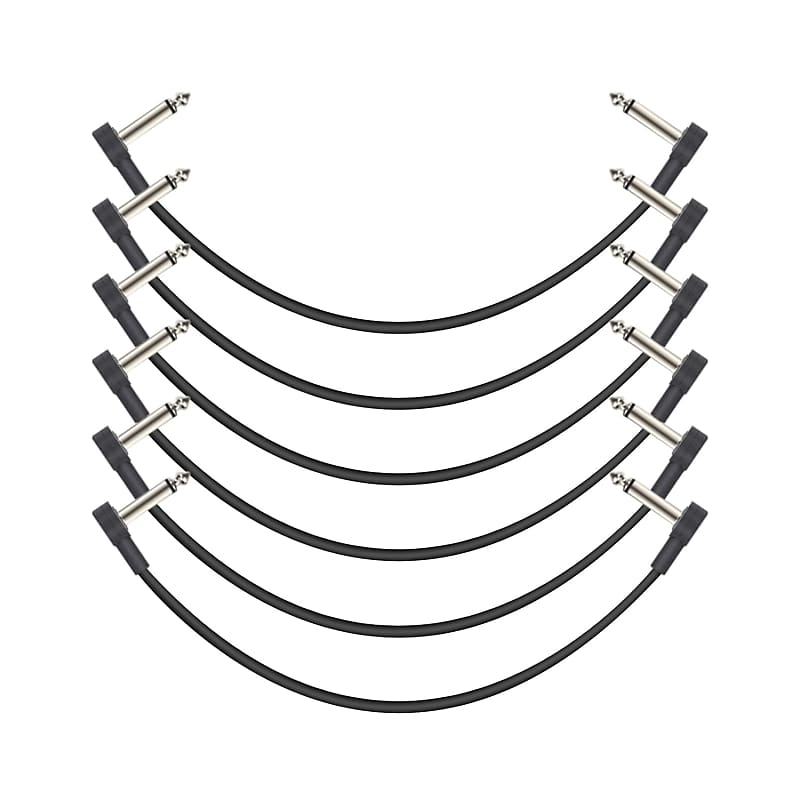 12 Inch Guitar Patch Cables 6 Pack, 1/4" Ts Right Angle | Reverb