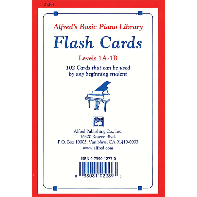 Alfred Basic Piano Library: Flash Cards, Levels 1A & 1B | Reverb