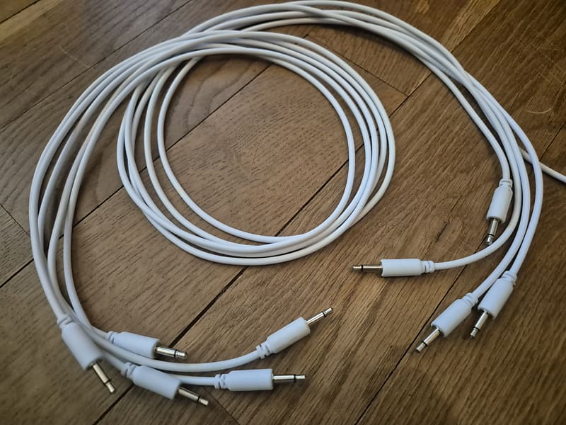 Eurorack Patch Cable (Pack of 5) 100cm White - 3.5mm to 3.5mm | Reverb