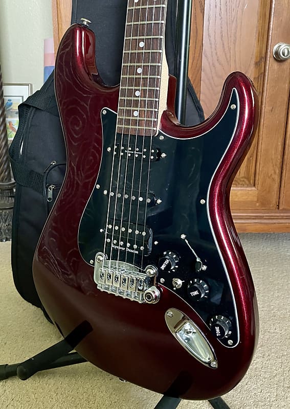 G&L Legacy HSH 2017 USA made Metallic Ruby Upgraded Pickups | Reverb