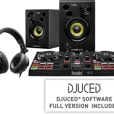 Hercules DJ Learning Kit w/ Controller, Speakers, Headphones, | Reverb