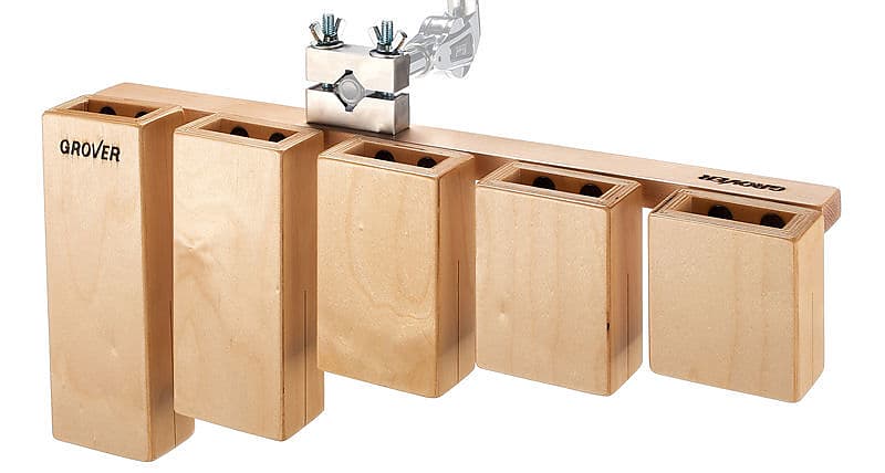 Grover 5 Piece Templeblock set incl. Mounting Clamp | Reverb