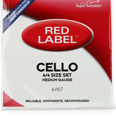Super-Sensitive 6105 Red Label Cello String Set - 3/4 Size | Reverb