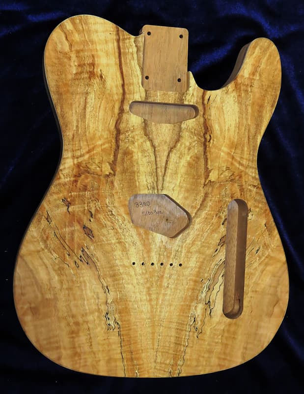 Flamed Spalted Maple Top \ Mahogany Telecaster Tele Body 5lbs | Reverb