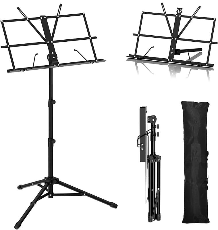 Music Stand, 2 in 1 Dual-Use Folding Sheet Music Stand & | Reverb