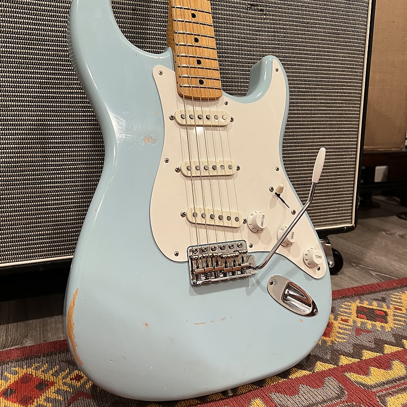 Strat Partscaster Relic - Sonic Blue Nitro | Reverb