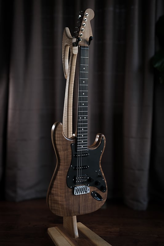 Strat Style HSS. Black Walnut & Alder Body. Warmoth Flame | Reverb