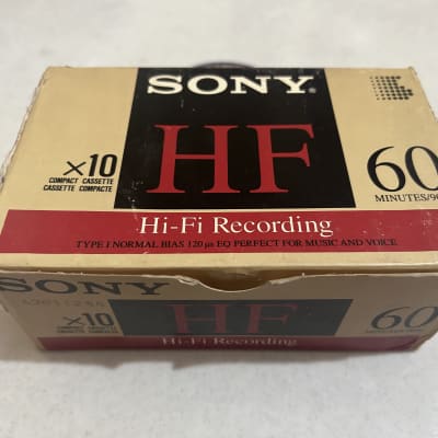 Box of 10 Sony HF 60 (Circa 1992) Cassette Tapes - Sealed | Reverb