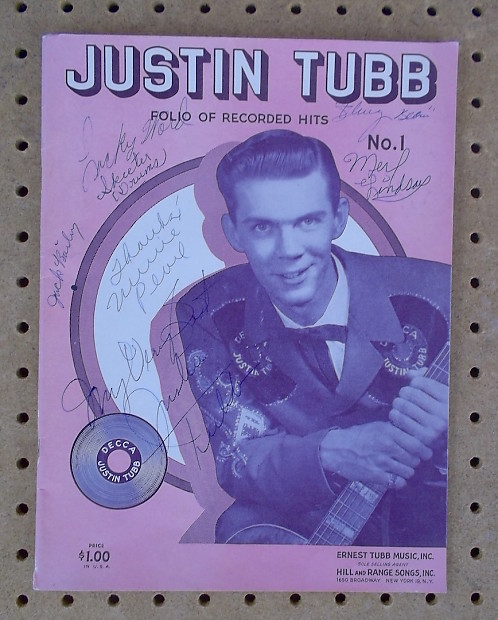 Justin Tubb Folio Of Recorded Hits (Autographed) 1956 | Reverb