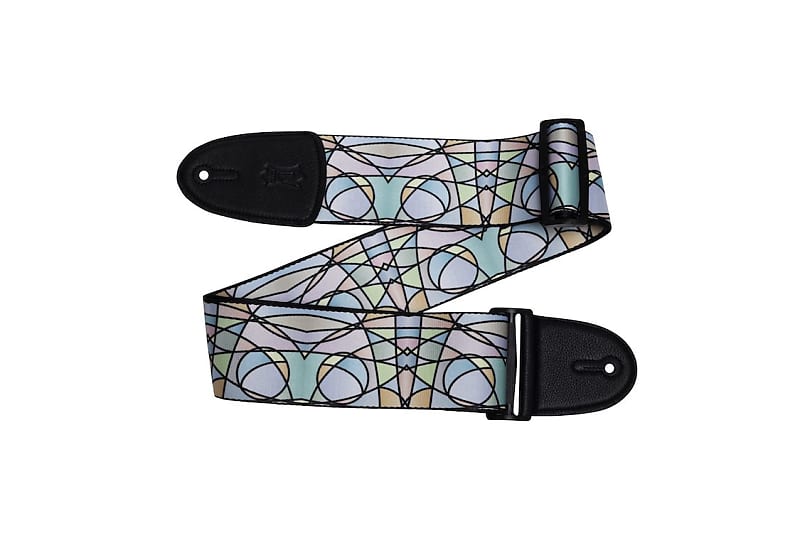 Levy’s 3″ Wide Poly Guitar Strap w/Stained Glass Design In | Reverb