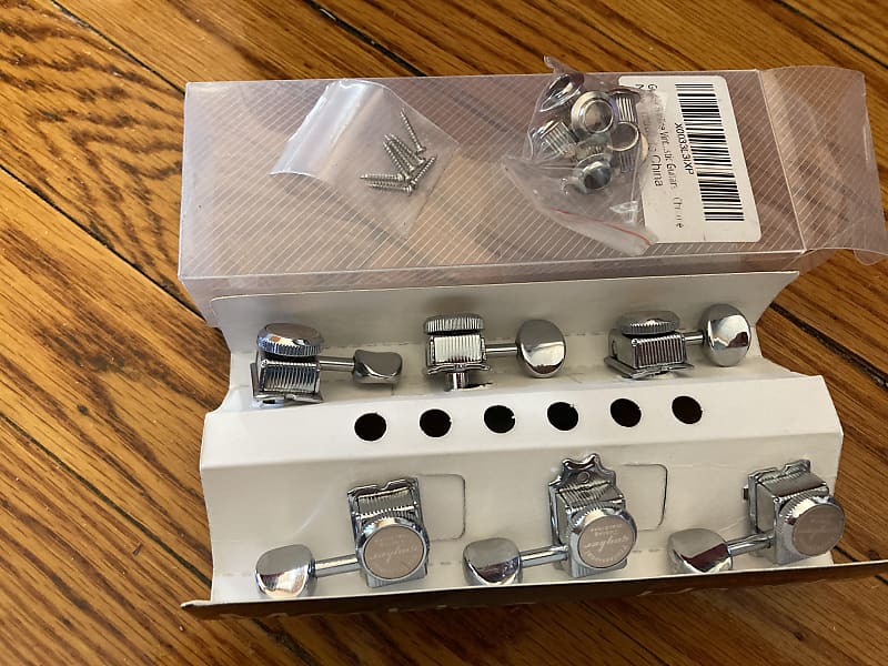 GUYKER 6 In-line Vintage Tuners Chrome Mint in Box - Chrome | Reverb