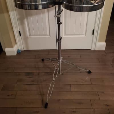LP MATADOR 14" AND 15" CHROME TIMBALES, HEAVY DUTY STAND AND | Reverb