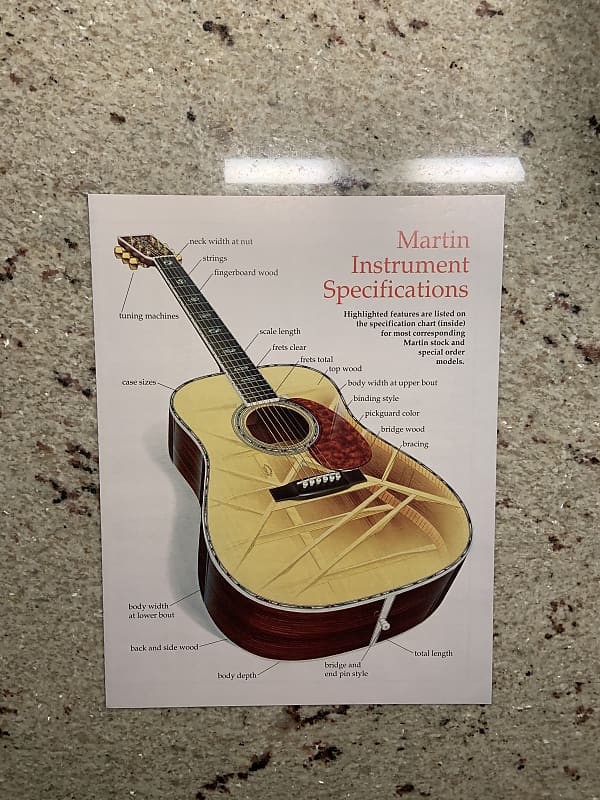 Vintage 1992 Martin Instrument Specification Booklet! | Reverb