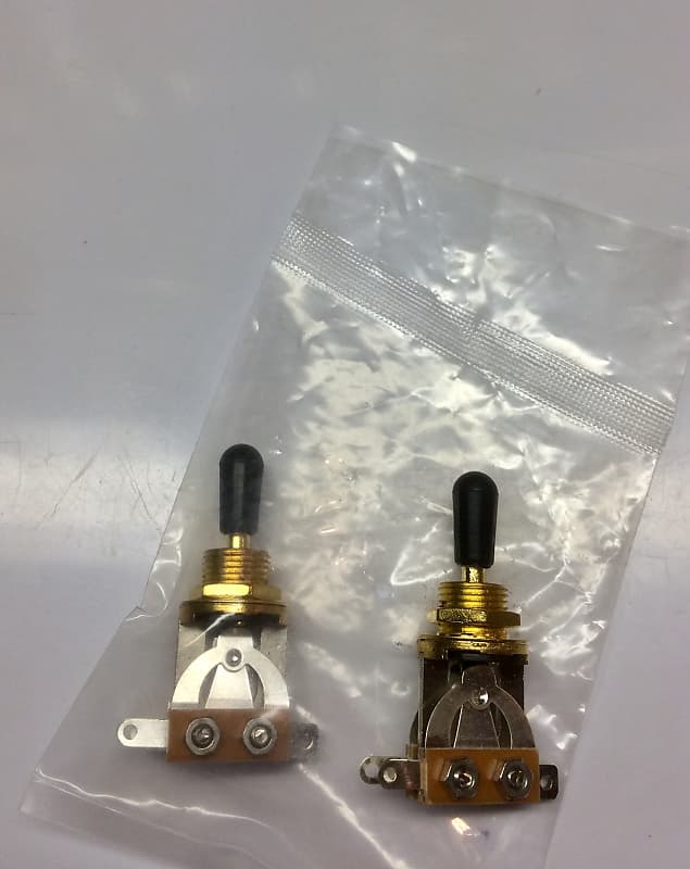 2 Switchcraft Style 3-Way Toggle Switches Black/Gold | Reverb