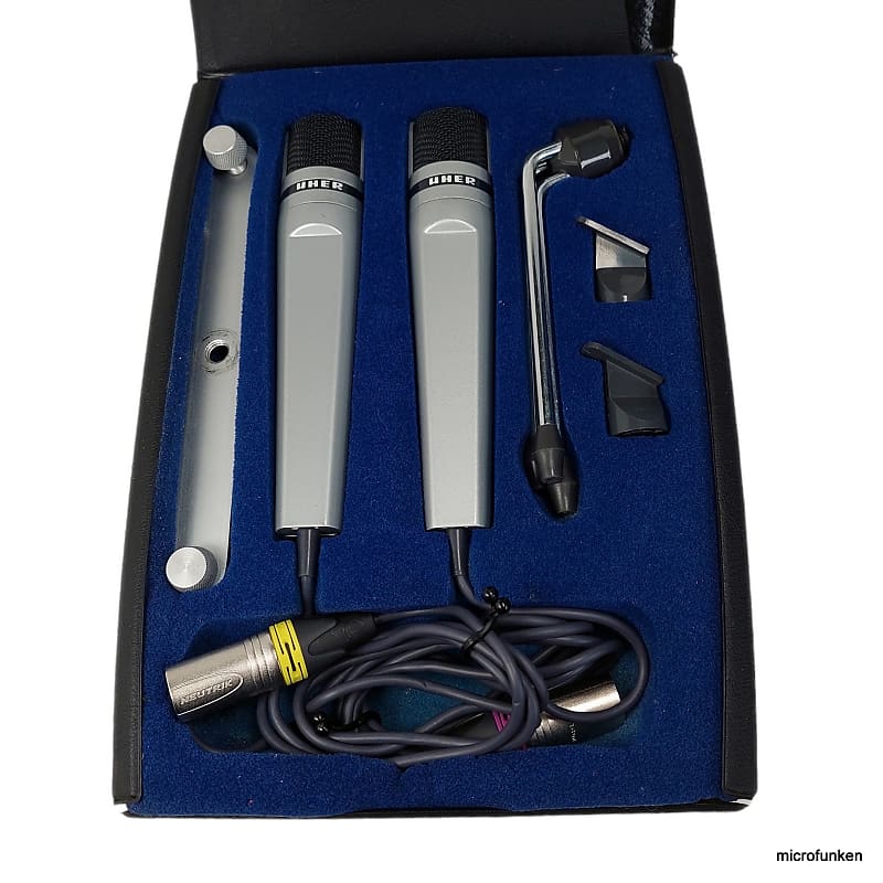 UHER / AKG M534 70's Vintage Dynamic Stereo Set. Case, Clips, | Reverb