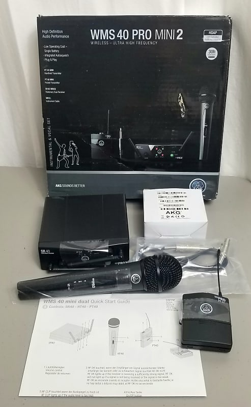 AKG WMS 40 Mini Pro2 Dual Wireless System (vocal mic and | Reverb