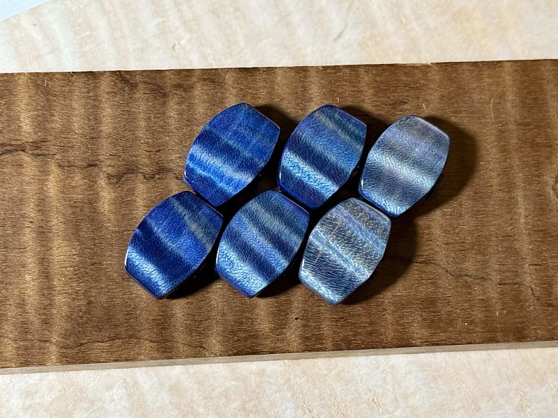 Aqua Violet Glow/Fade curly maple tuner buttons for PRS | Reverb