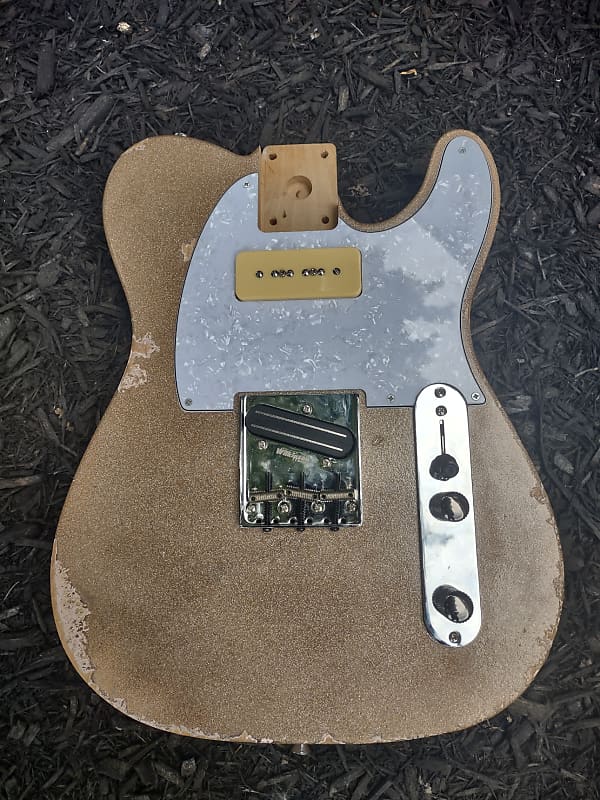 Telecaster Body 2022 Gold Sparkle Relic Nitrocellulose | Reverb