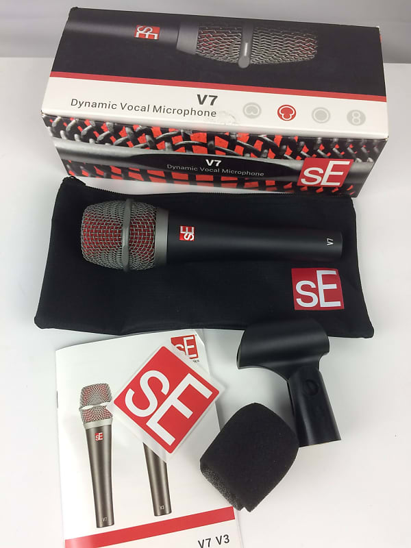 SE Audio V7 Dynamic Microphone with Case and Clip | Reverb