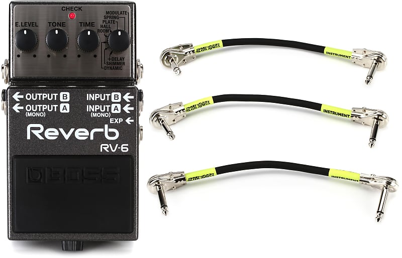 Boss RV-6 Digital Reverb Pedal Bundle with Ernie Ball P06059 | Reverb