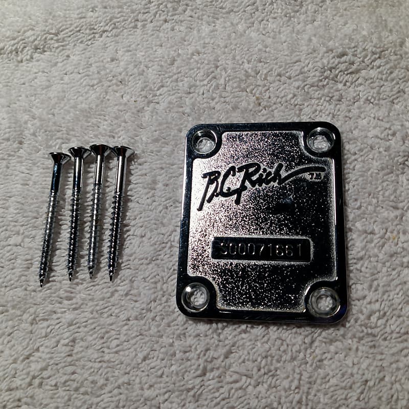 BC Rich Neck Plate With Screws Chrome | Reverb