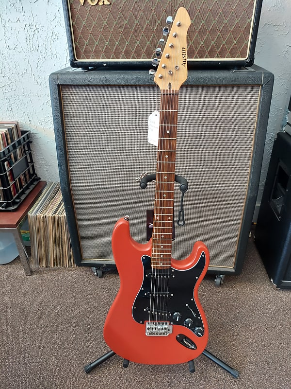 Austin Stratocaster Red Sparkle | Reverb