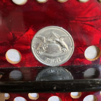 Scholer Concertina CHU100 20 button Accordion 1940 Red | Reverb