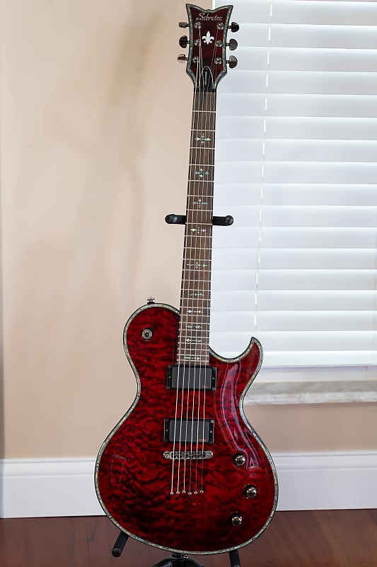 Schecter Hellraiser Solo-6 - Black Cherry EMG + Coffin Case | Reverb