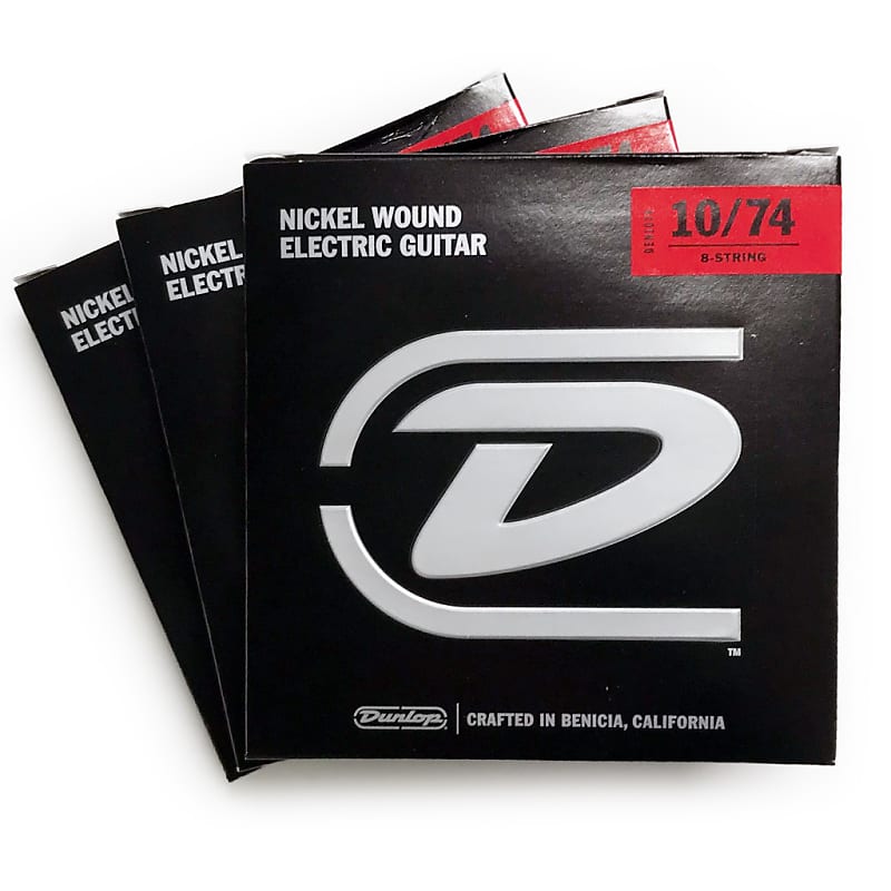 (3 Pack) Dunlop Nickel Wound 8-String Guitar Strings | Reverb UK