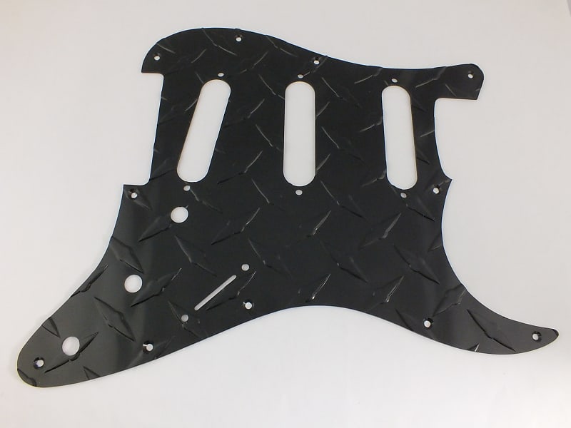 Aluminium Black Diamond Plate Stratocaster Scratch Plate | Reverb UK