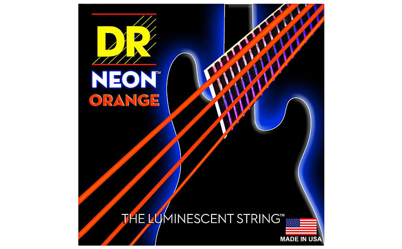 DR Strings NOB5-45 Neon Orange 45-125 5 String Set | Reverb