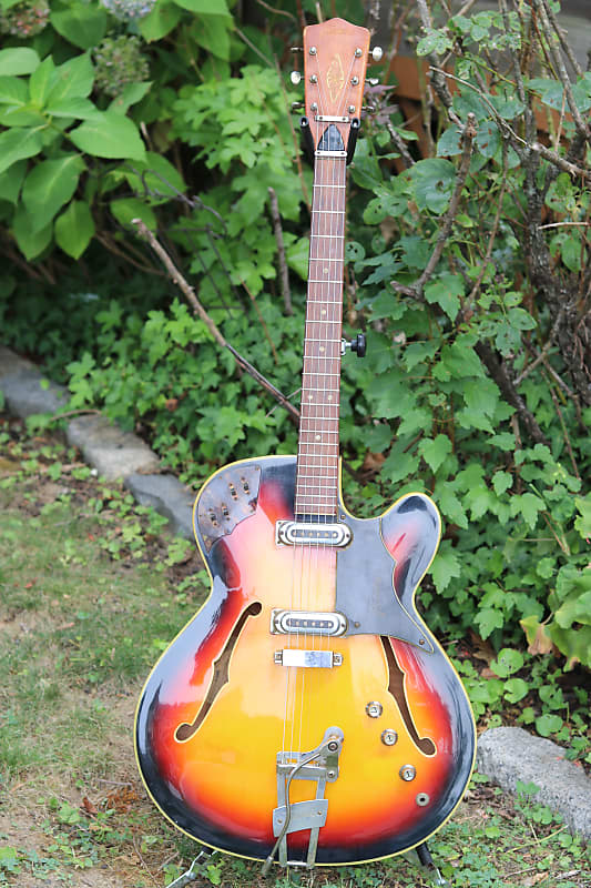 Framus semi acoustic electric guitar 1960's - sunburst | Reverb