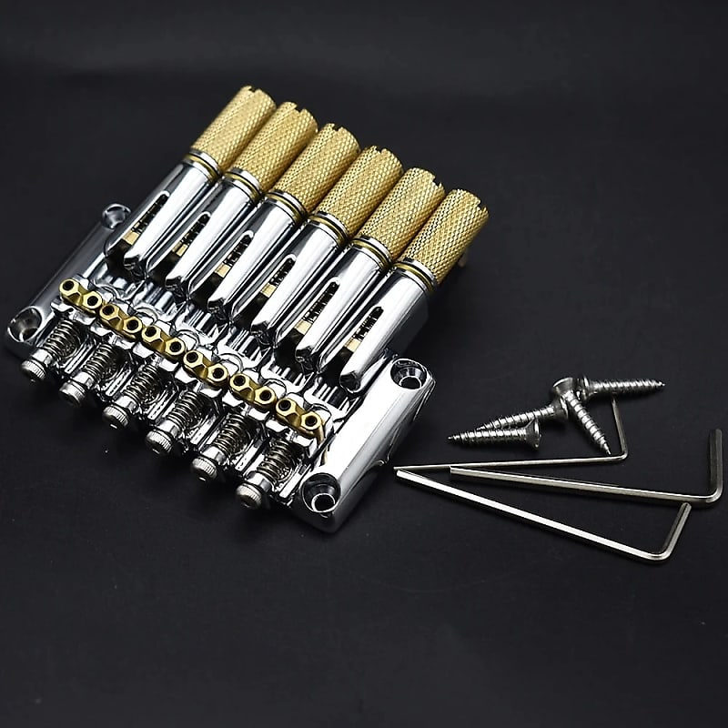 Chrome Headless Guitar Bridge Tremolo System Set | Reverb
