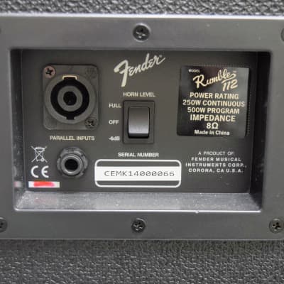 Fender 112 Rumble Bass Cabinet | Reverb