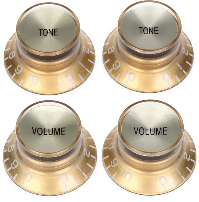 Gibson Accessories Top Hat Knobs with Inserts 4-pack - Gold | Reverb