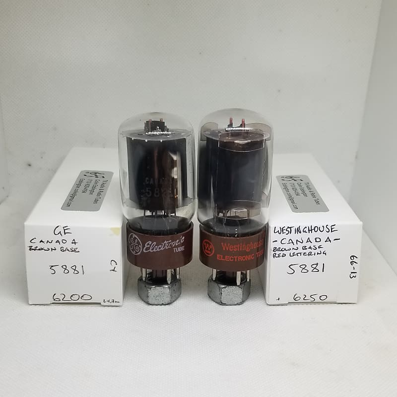 Tung-Sol 5881 Brown Base Very Well Matched Pair (0.8%) NOS | Reverb