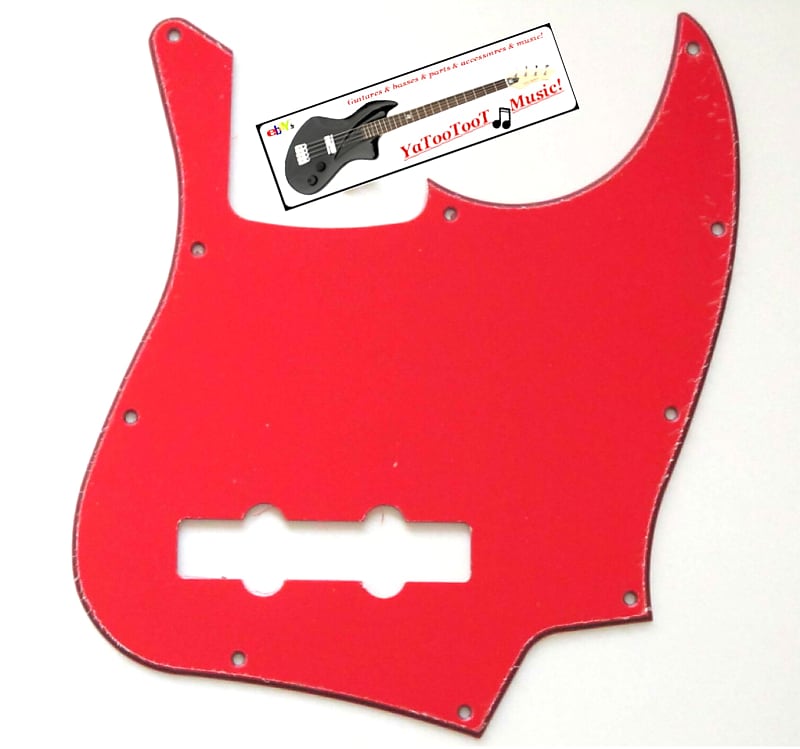 NEW PICKGUARD Jazz Bass - red - 3 ply - guitar JBass | Reverb
