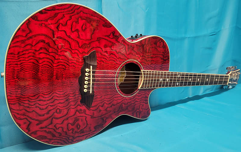 Washburn EA18TR Acoustic Electric Guitar (Translucent Red) | Reverb