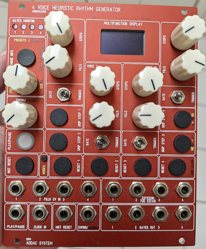 ADDAC 402 Heuristic Rhythm Genearator gate trigger drum | Reverb