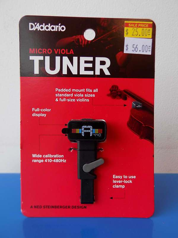 D'Addario Micro Chromatic Viola Tuner with Viola Mount | Reverb