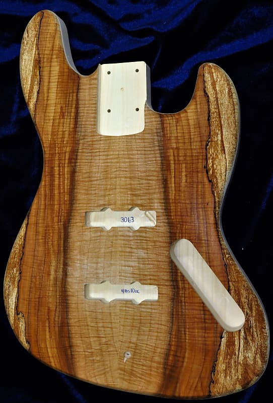 Flamed Spalted Maple Top/ Basswood Jazz J-BASS Style | Reverb Canada