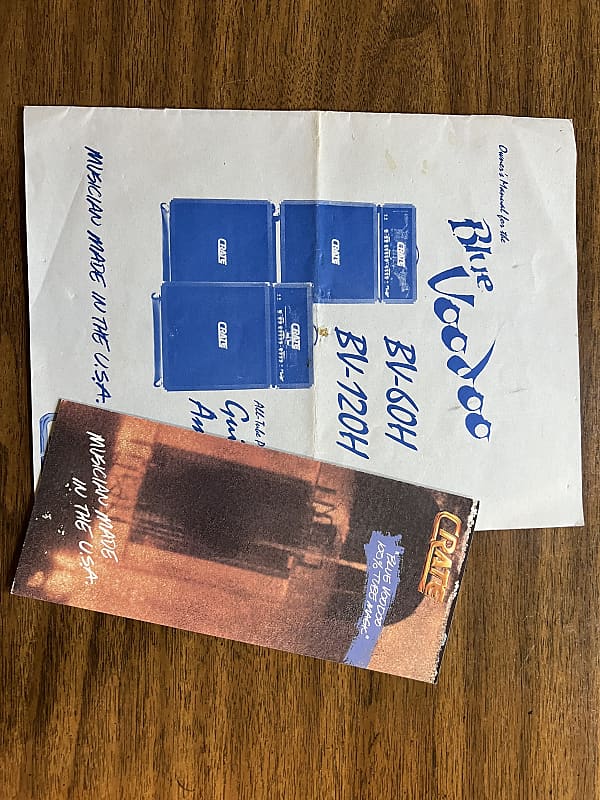 Crate Blue Voodoo 90s Blue and Gold Paper Work | Reverb